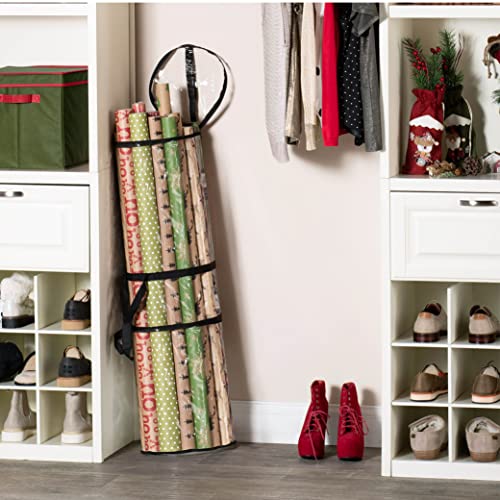 ZOBER Wrapping Paper Storage Containers - 40 Inch Gift Wrapping Organizer Storage - Fits 20 Standard Rolls of Wrapping Paper - Breathable Fabric, Waterproof
