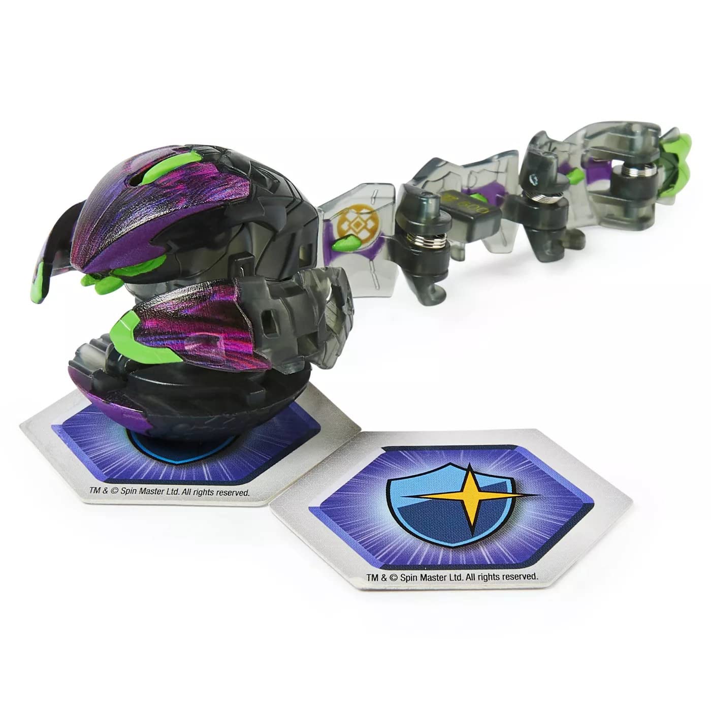 Bakugan Geogan Rising 2021 Elemental Darkus Crustillion 2-inch Core Collectible Figure and Trading Cards