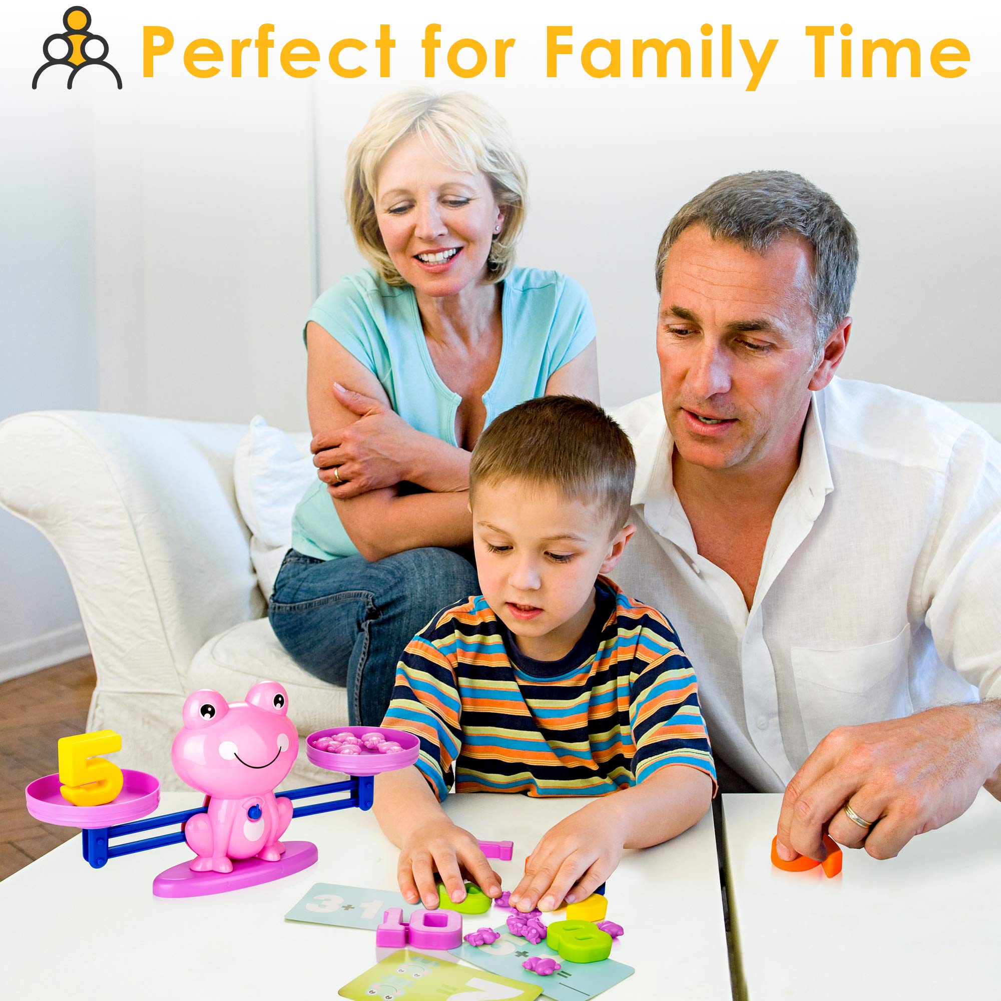 Batlofty Counting Balance Toy for Toddlers, Frog Educational Toy Number Counting Scale for Teachers and Students,STEM Learning Tool Math Game for Kids Gift Age 3+,63 PCS, Pink
