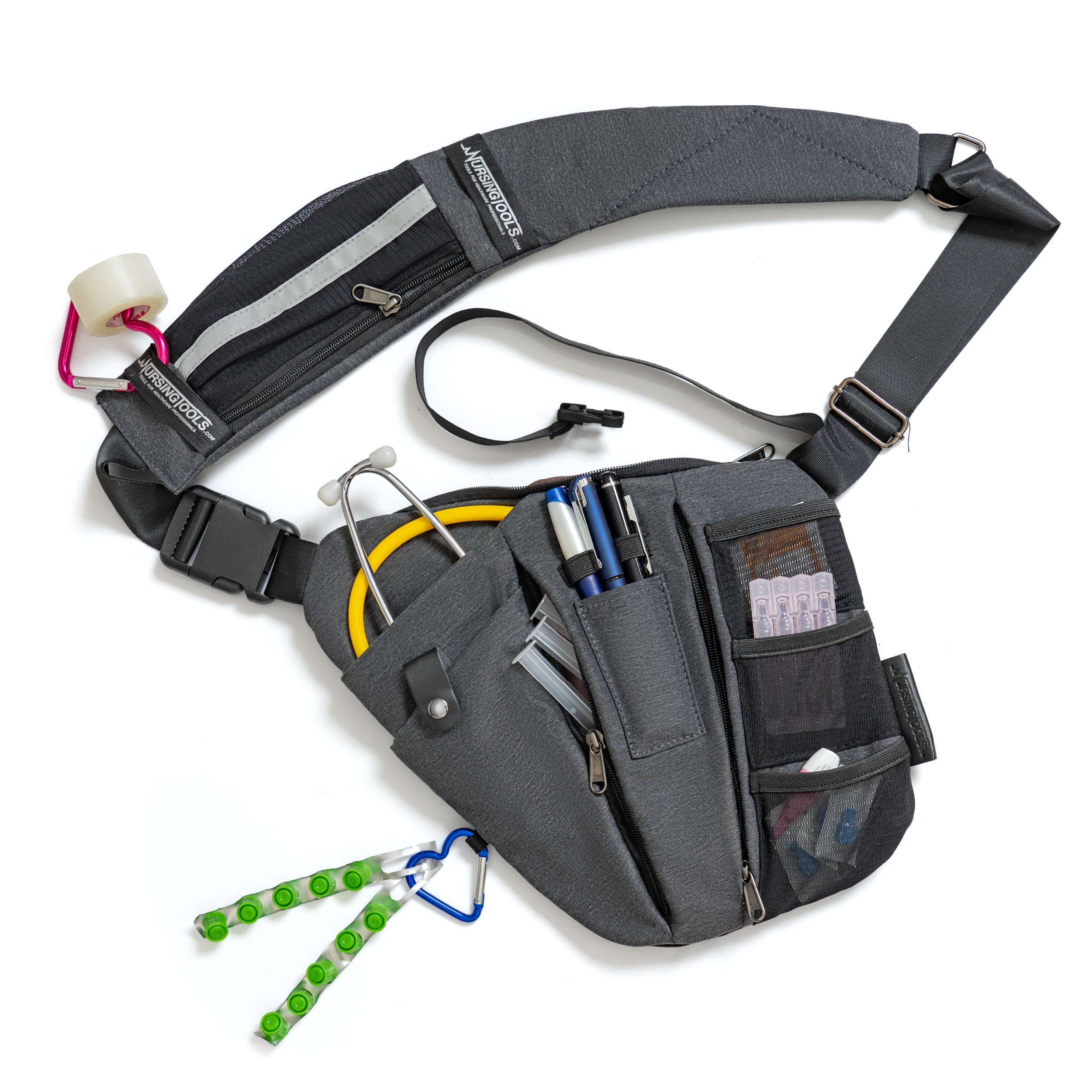 Crossbody Fanny Pack with Holder for Stethoscope, Tape, & Bandage Scissors - Storage for Emergency Supplies - Organizer Bag for Nurses, Student & Medical Professionals