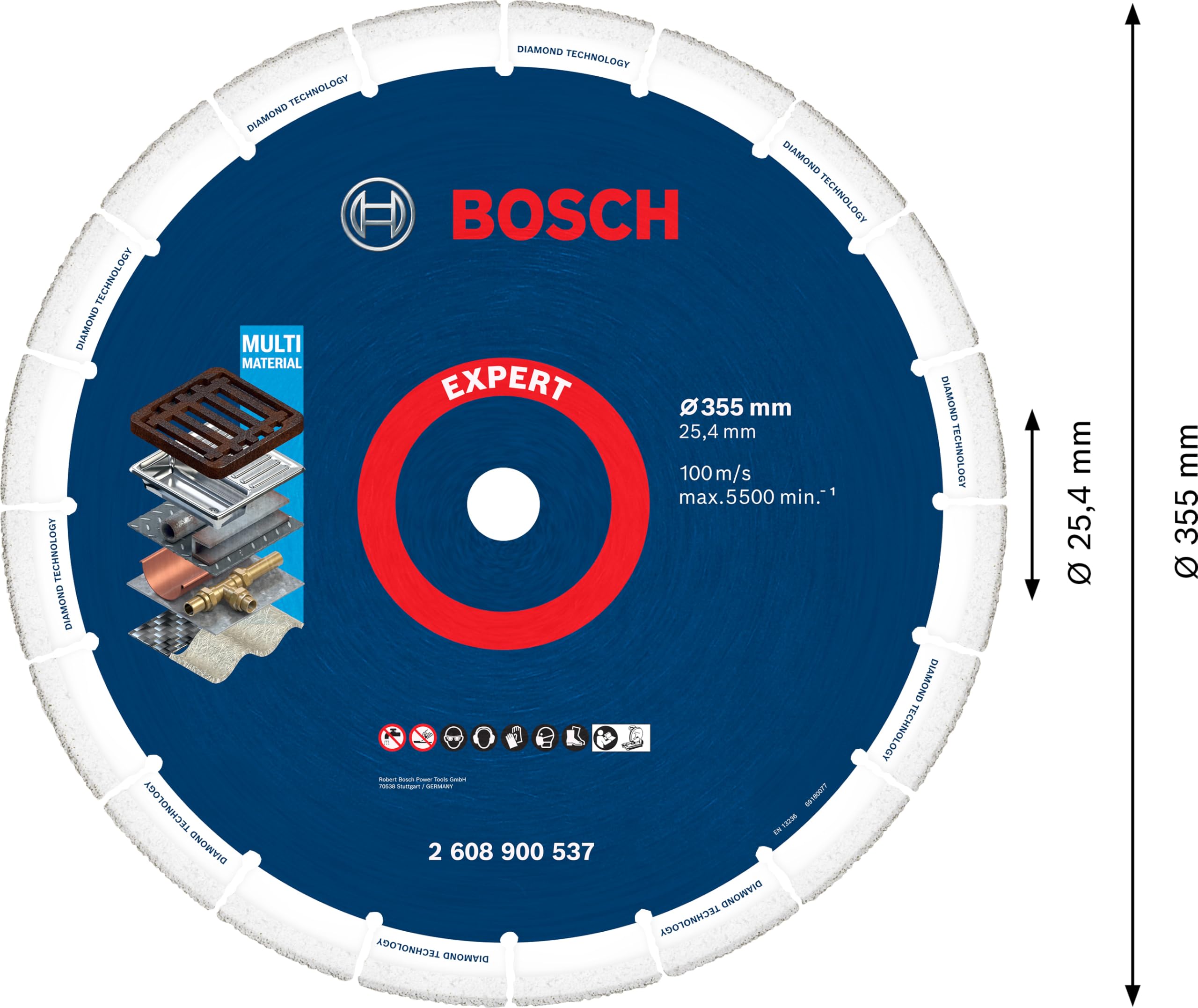 Bosch Professional 1x Expert Diamond Metal Wheel Cutting Disc (Ø 105 mm, X-LOCK -, Accessories Angle Grinder)