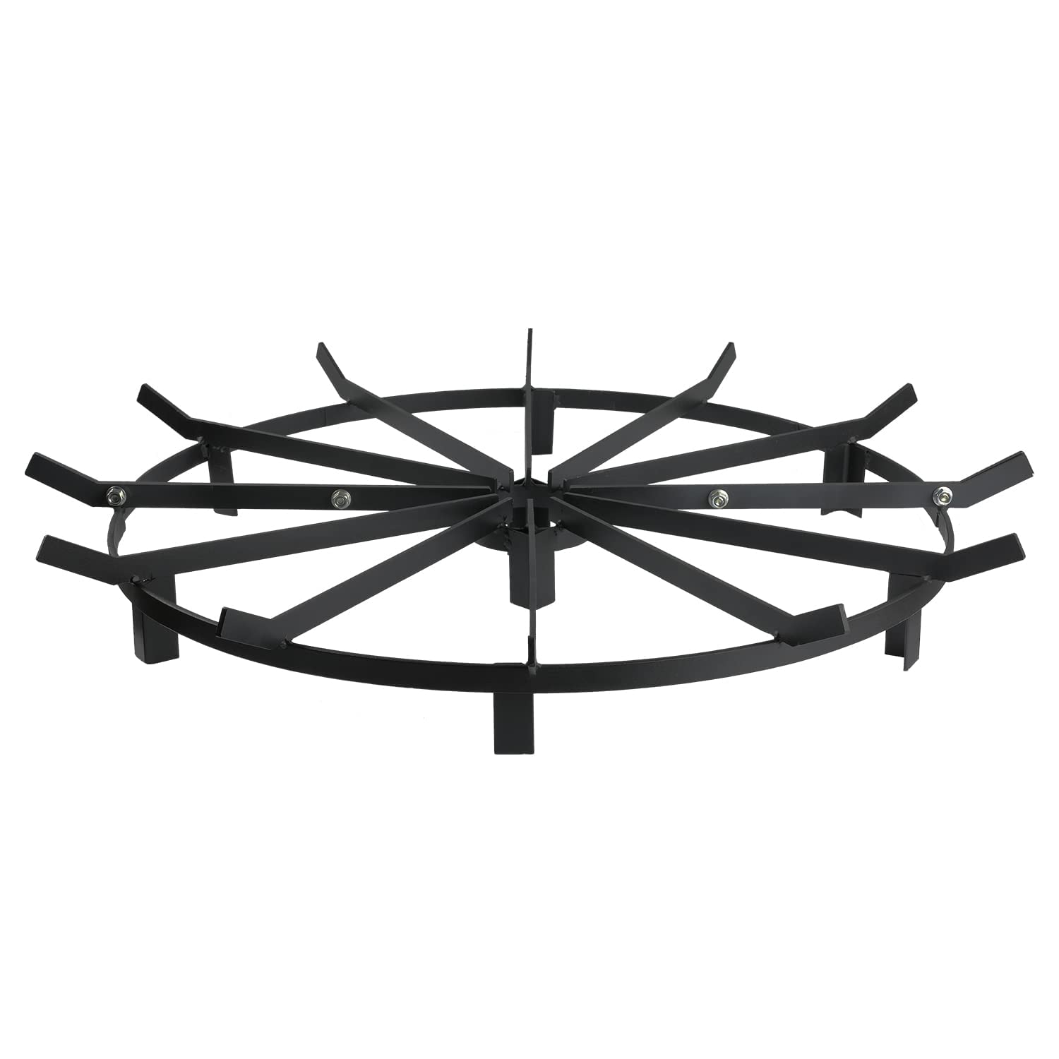 Round Fire Pit Grate 32 x 32 x 4.5 Inches, Heavy Duty Wagon Wheel Firewood Fireplace Grate, 6 + 2 Legs Spider Fire Pit Grill Grates, Fire Logs Stove Burning Rack for Inside Outdoor Campfire Bar