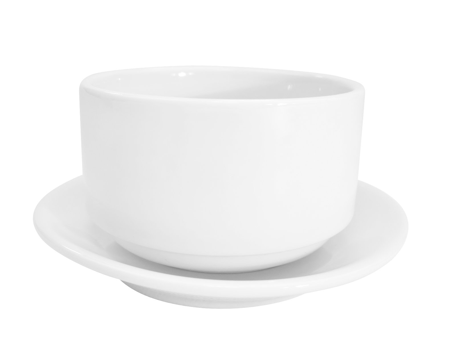 CAC China RCN-2 Clinton Rolled Edge 6-Inch Super White Porcelain Saucer, Box of 36
