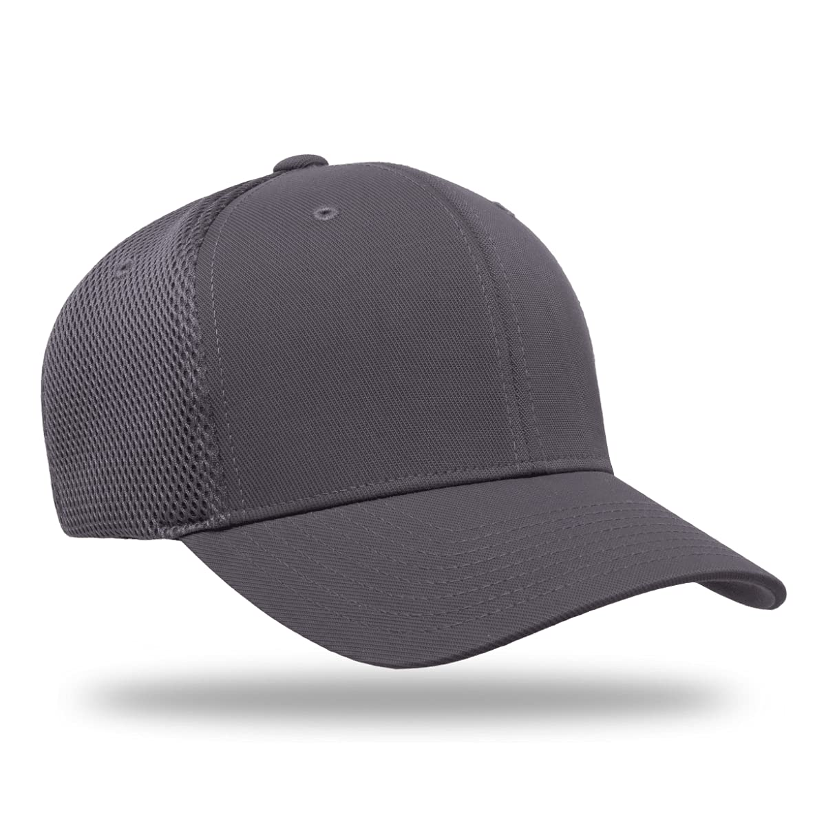 BustedTees Bitcoin Outline Flexfit Hat Casual Wear - Baseball Cap for Men Women Breathable Flex Fit with Airmesh Fitted Cap (Charcoal, Large, l)
