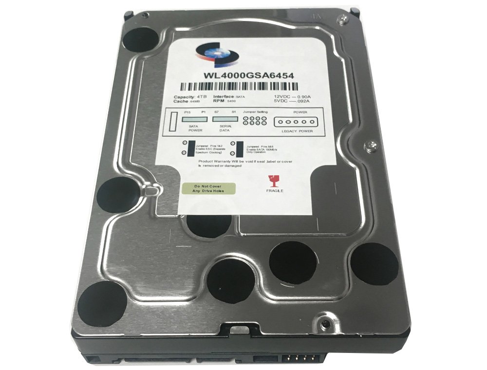 WL 4TB 64MB Cache 5400RPM SATA III (6.0Gb/s) 3.5" Internal Surveillance DVR Hard Drive - w/ 1 Year Warranty