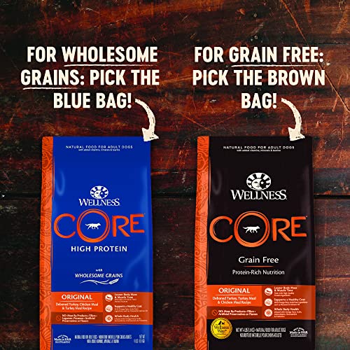 Wellness CORE Grain-Free Senior Dry Dog Food, Made in USA with Real Turkey and Natural Ingredients, With Nutrients for Immune, Joint, Skin & Coat Support, 24-Pound Bag