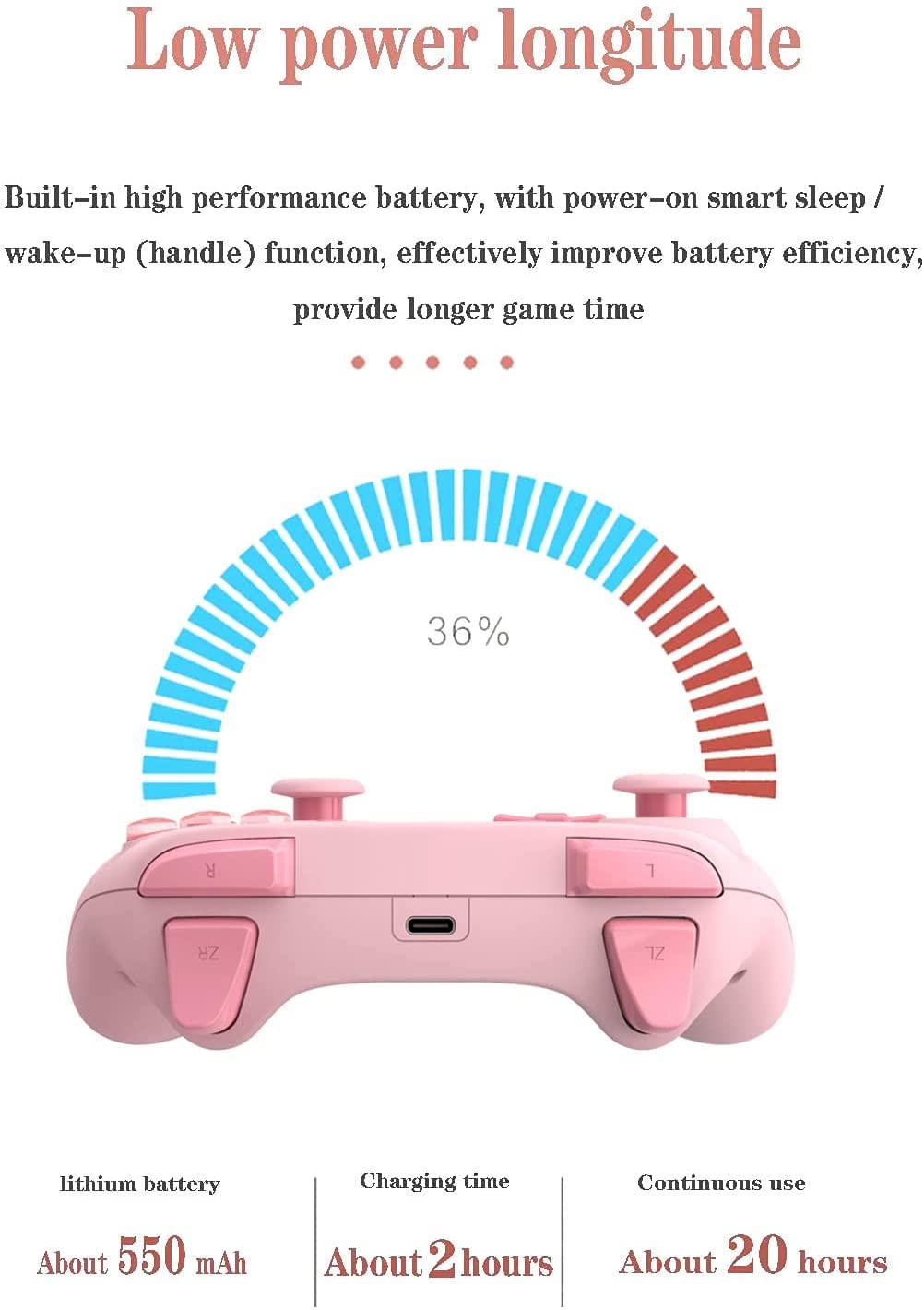 PXN Wireless Switch Controller, Gamepad Joystick with NFC/Amibo/Turbo, Screenshot Gyrox Axis and Dual Vibration, Switch for Nintendo Switch (Pink)
