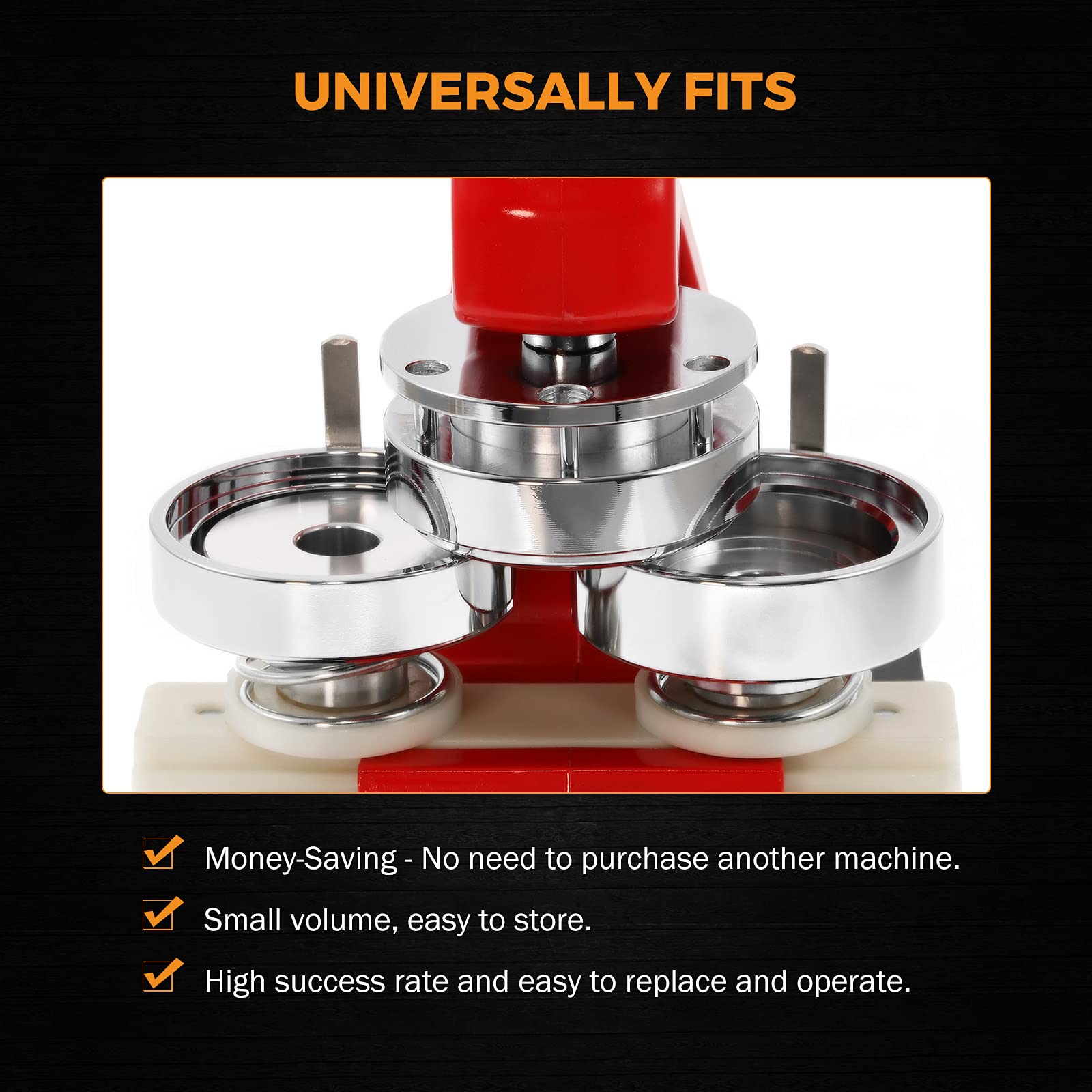 BEAMNOVA Button Maker Machine Interchangeable Die Mold 32mm / 1.26 in (Approx. 1-1/4 inch) with 100 Sets of Button Part Supplies Accessories for Slide Rail DIY Round Pin Maker Kit