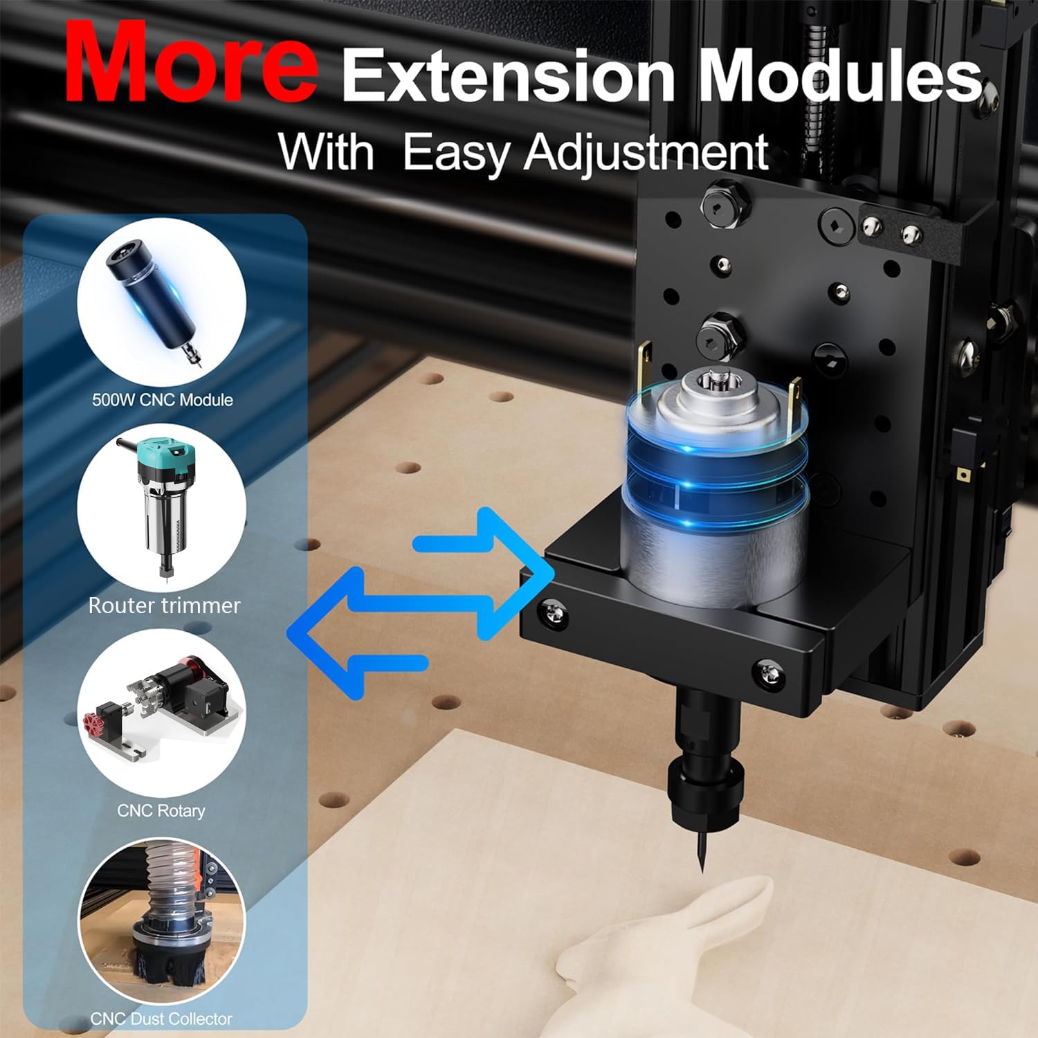 CNC Router Machine, 3-Axis All-Metal CNC Machine TTC450 Working Area 18.1 x 18.1 x 3.1inch for Engraving, Cutting MDF, Acrylic, Solid Wood, Nylon, PCB, Carbon Fiberboard, etc