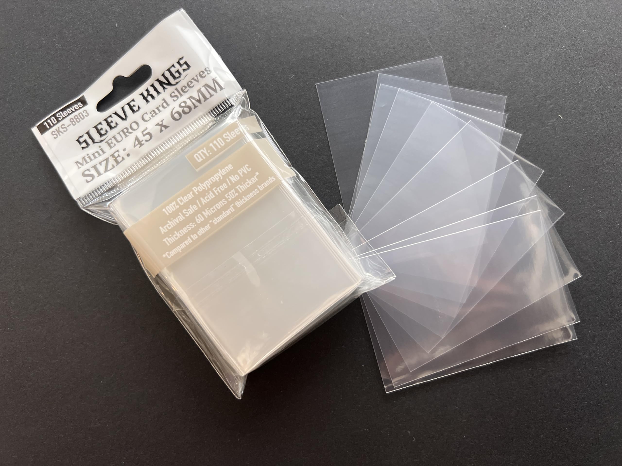 Sleeve Kings Mini Euro Card Sleeves 45 X 68 mm (10x110 Pack, 1100 Sleeves)