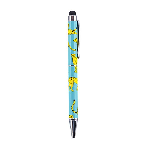 Busy B Stylus Pen - Black Ink Ballpoint Pen with Touch Screen Stylus tip, Cheetah