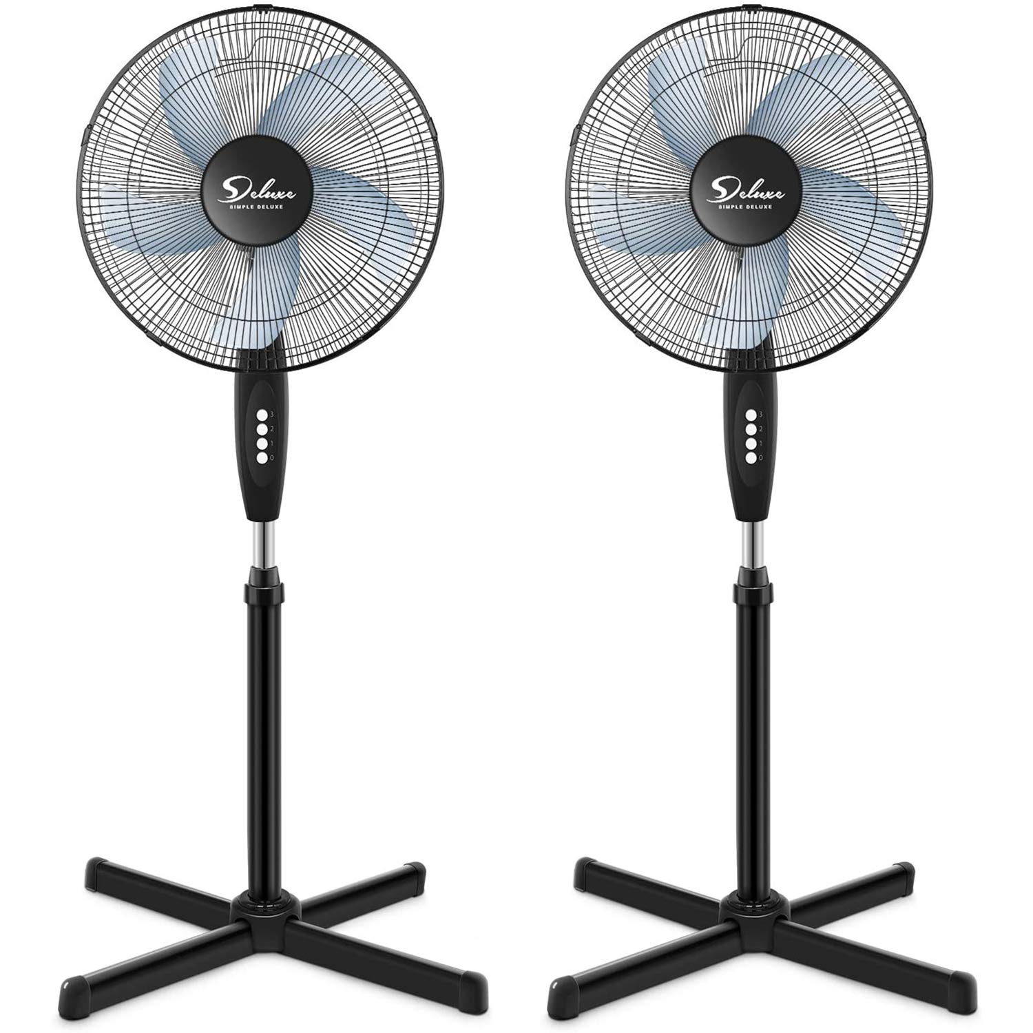 HealSmart Oscillating 16″ 3 Adjustable Speed Pedestal Stand Fan for Indoor, Bedroom, Living Room, Home Office & College Dorm Use, 16 Inch, Black