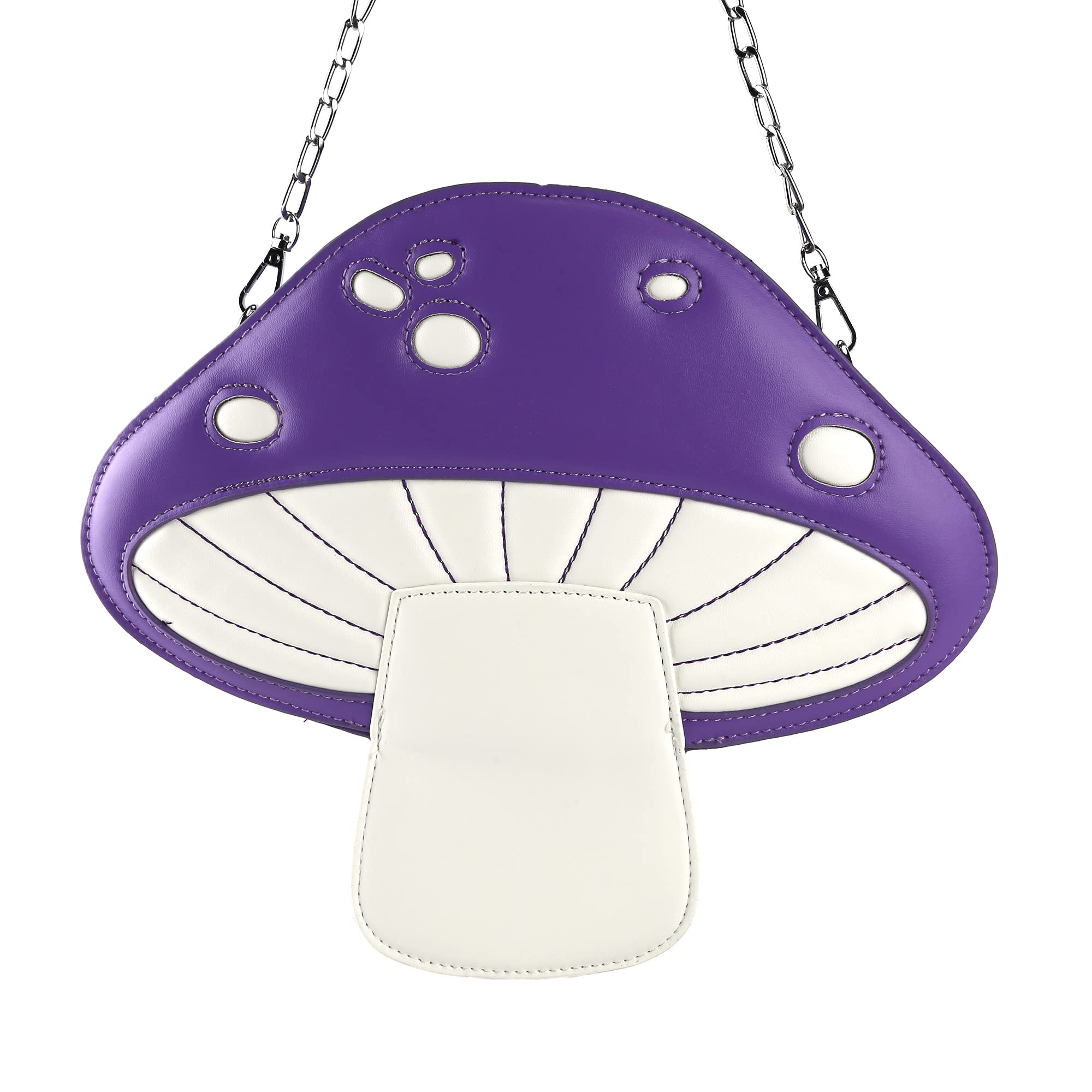 QiMing Mushroom Shoulder Purses,PU Lovely Botany CrossBody Bag for Girl Women(Purple)