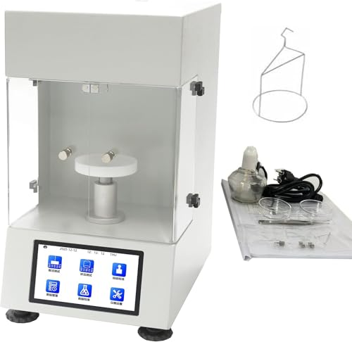 CNYST Du Nouy Ring Tensiometer Surface Tension Meter Tester with Platinum Ring Method 0-1000mN/m Support Data Storage Password Management Function Real-time Measurement Curve