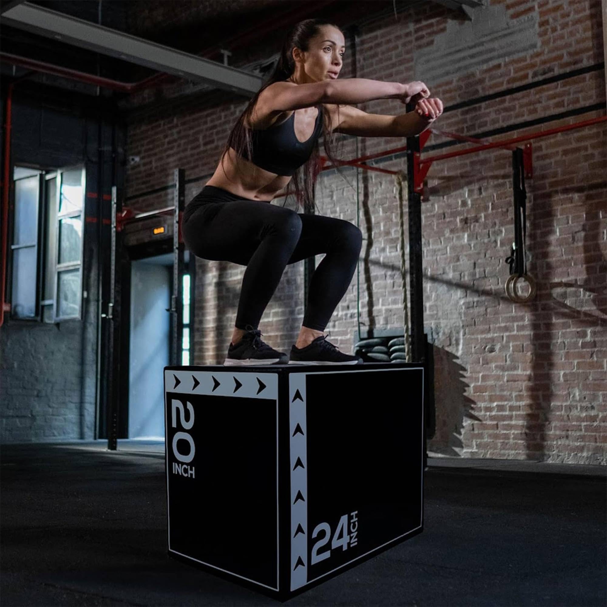 BalanceFrom 3 in 1 20 Inch 24 Inch 16 Inch Foam Plyometric Box Jumping Exercise Jumping Trainer, Multi-Color, 10-Pound
