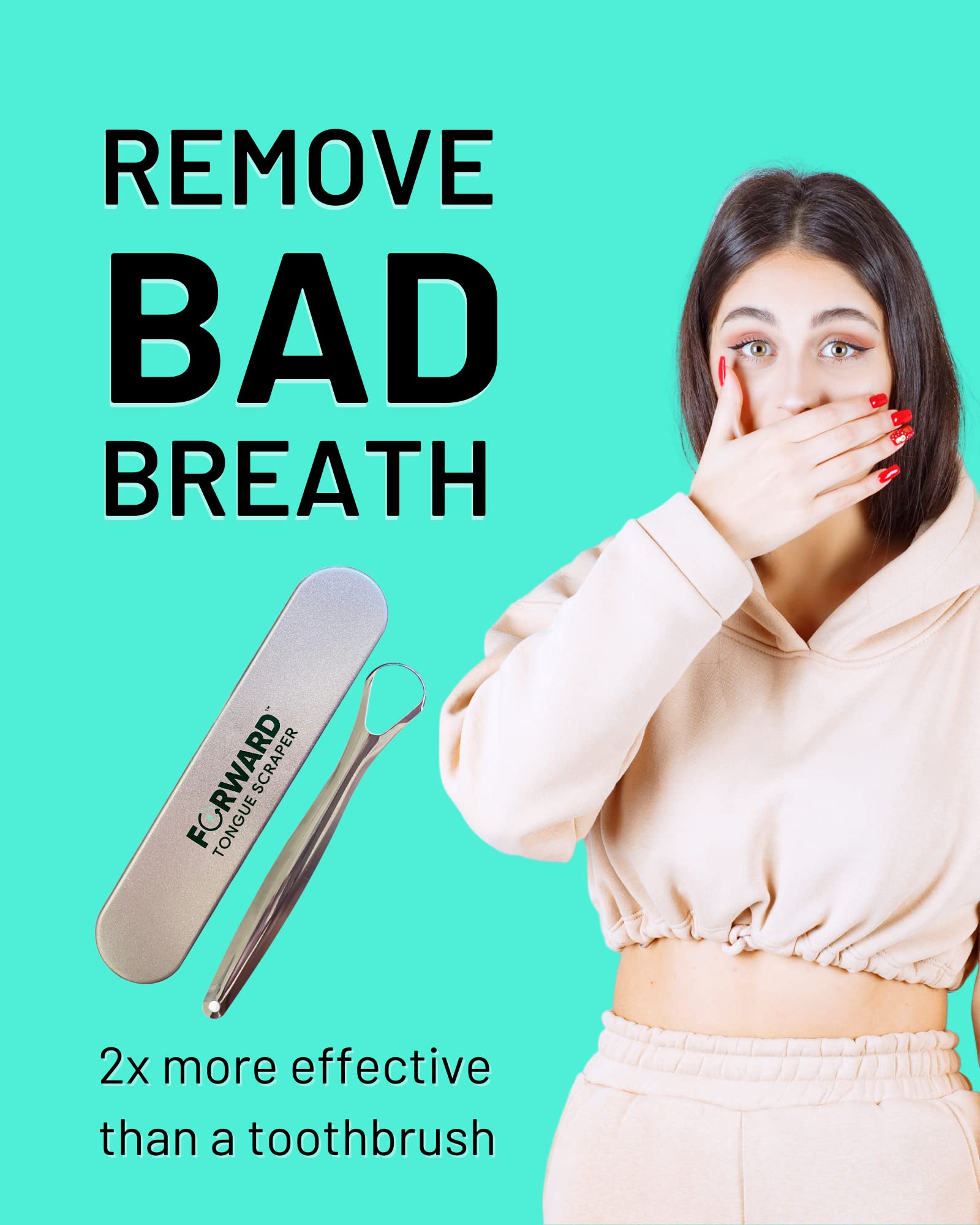 Tongue Scraper for Adults - Oral Care Tool to Remove Plaque, Fight Bad Breath and Enhance Teeth Care, Ergonomic Handle for Better Hygiene also for Kids, Comes With Storage Box, Easy Use, Sterilizable