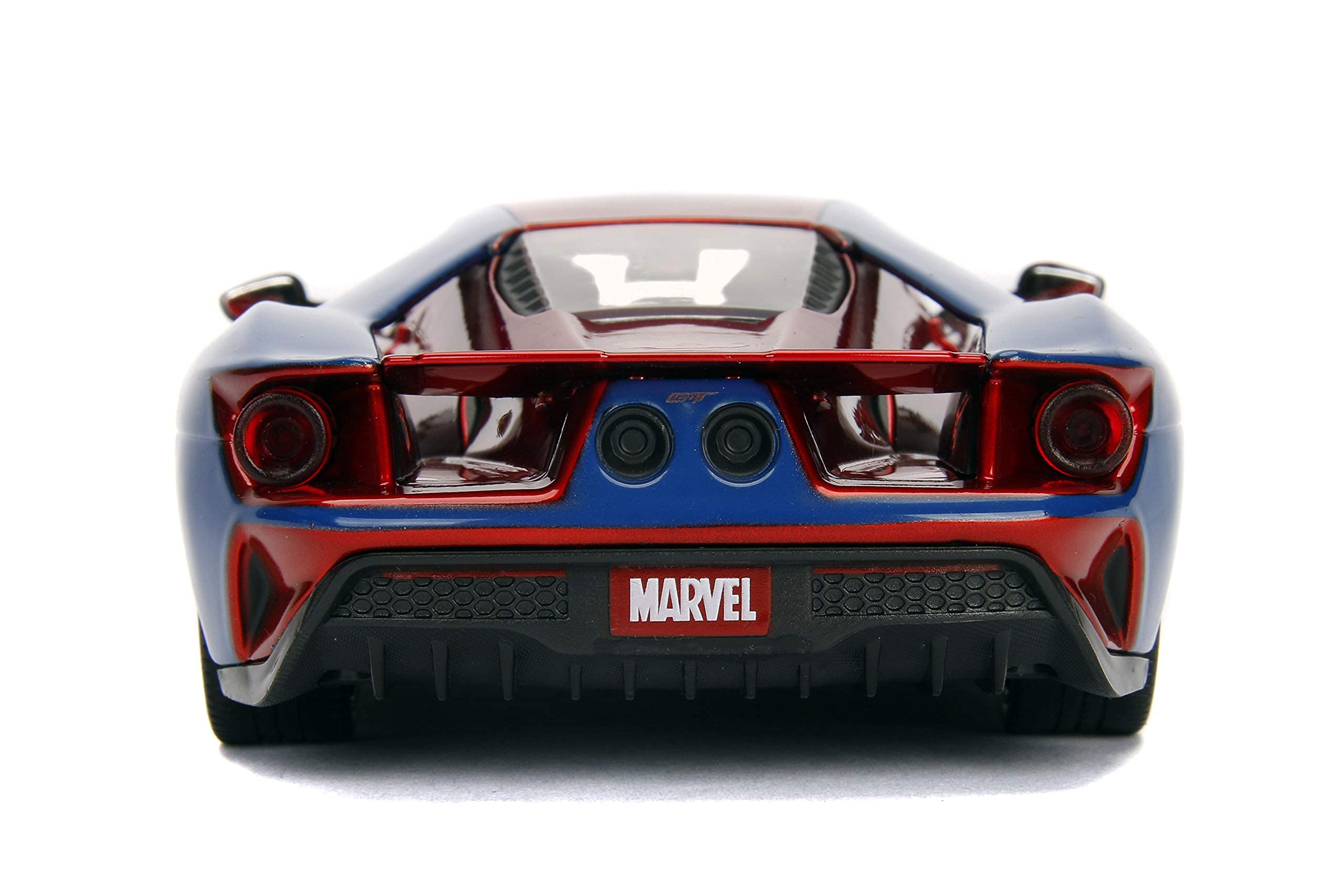 Jada Toys Marvel 1:24 2017 Ford GT Die-cast Car with 2.75" Spider-Man Figure, Toys for Kids and Adults, Red/Blue (99725)