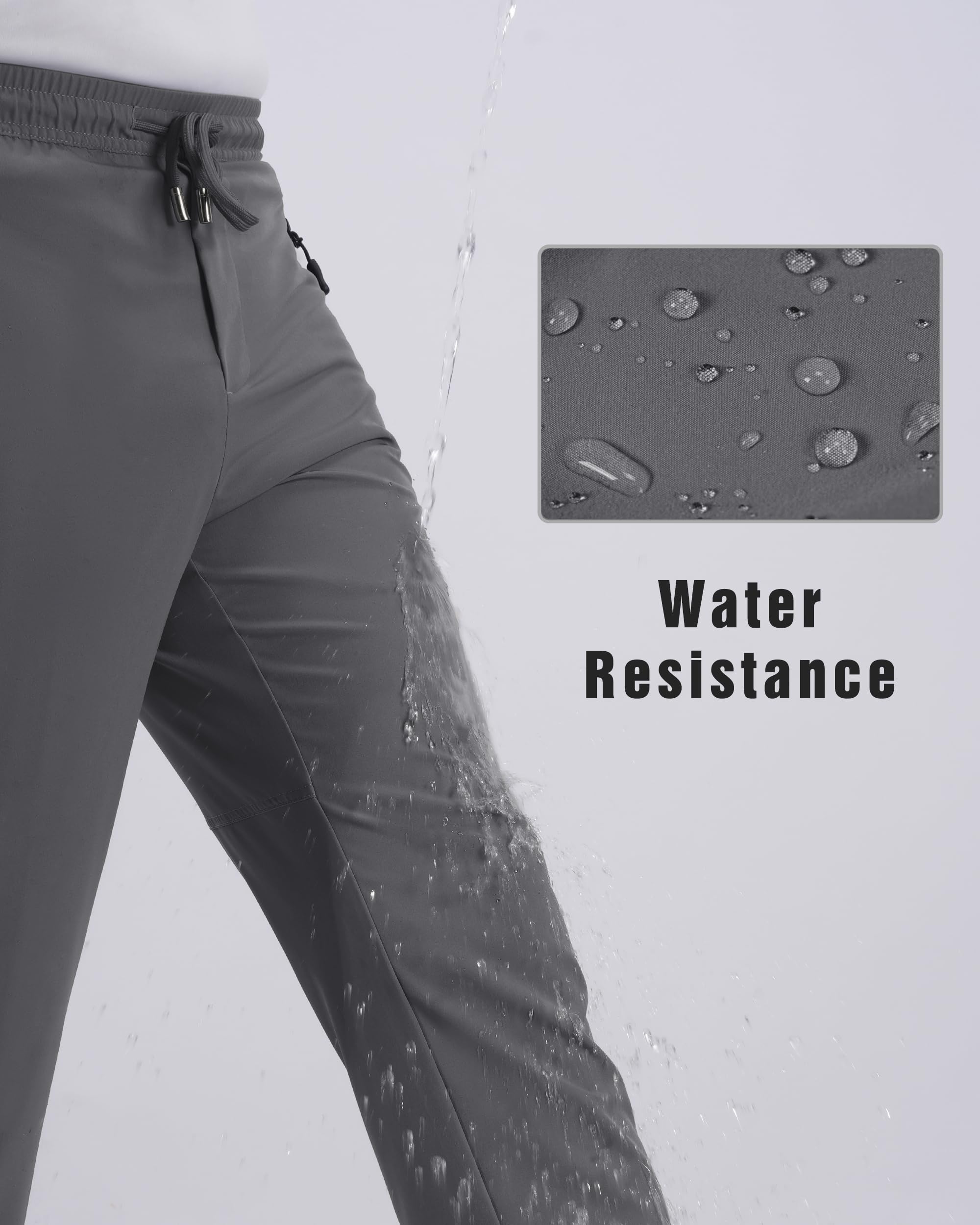 BIYLACLESEN Men Sweatpants for Mens Joggers with Pockets Men Athletic Track Workout Sweat Pants Men Summer Lightweight Quick Dry Pants Dark Grey 36