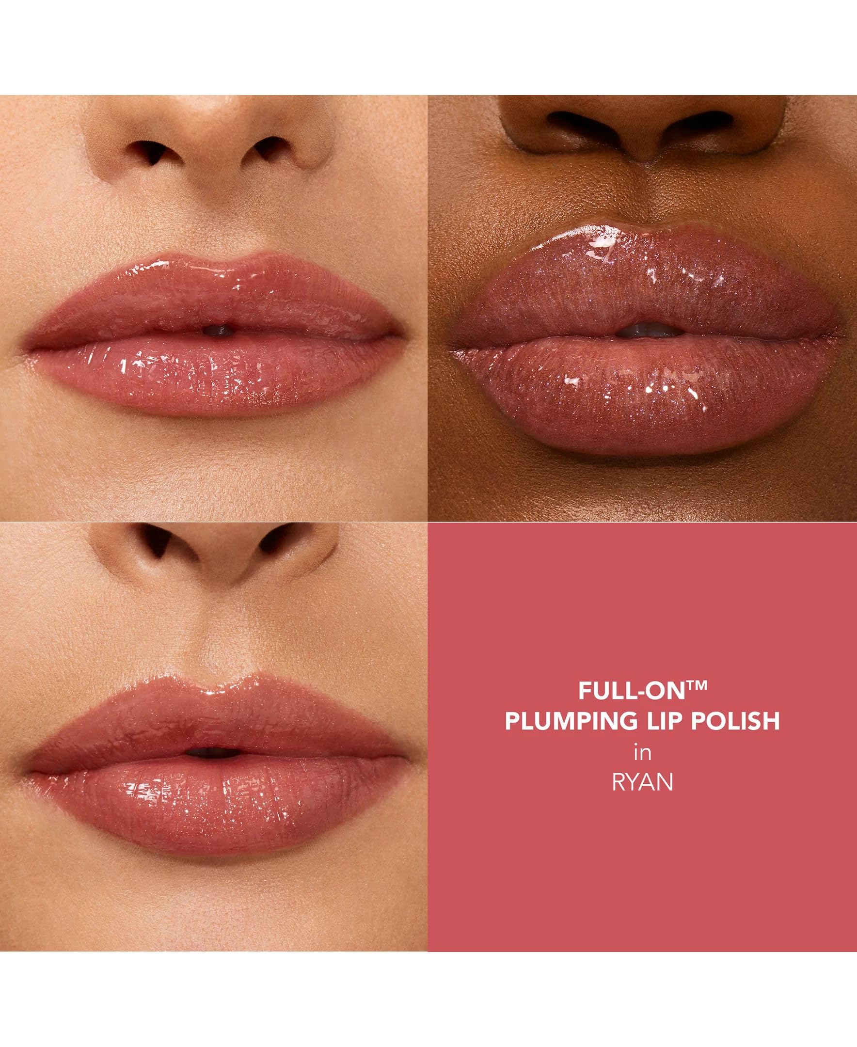 Buxom Full-On Plumping Lip Polish, Tinted Lip Plumper Gloss, Plumping Formula with Peptides & Vitamin E, Moisturizing Lip Plumping Gloss, Reds, Mauves & Reds