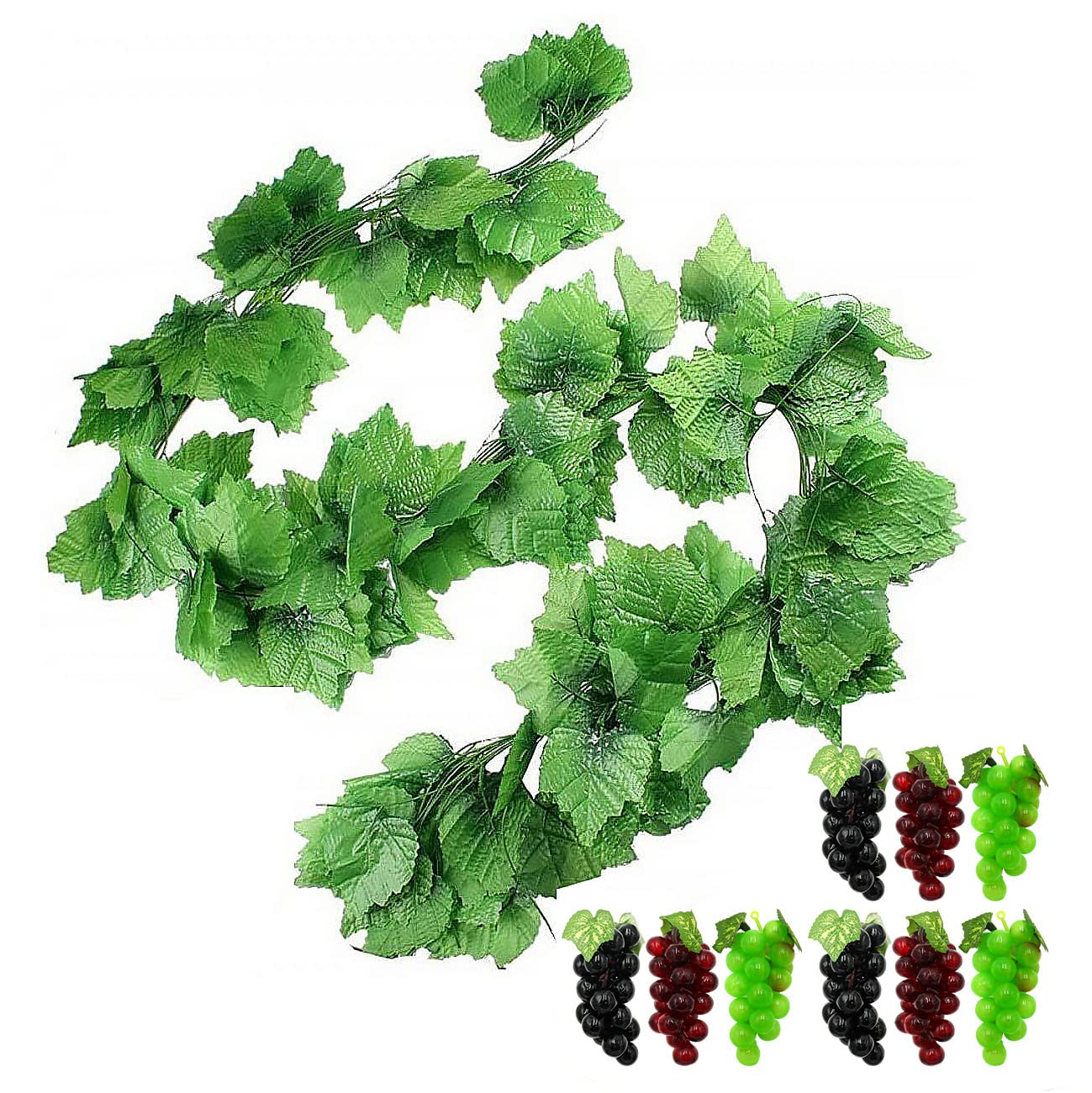 HECATY 12 Strands 87 Ft Fake Vines, Artificial Greenery Garland Hanging Ivy Leaf Plant for Wedding Party Bedroom Home Decor Baby Shower