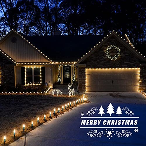 Brightown C9 Christmas String Lights Outdoor, 25.7 Feet 20 Bulbs Pathway Lights Waterproof Replaceable for Indoor Xmas Party Holiday Wedding Commercial Decorations (Warm, LED)