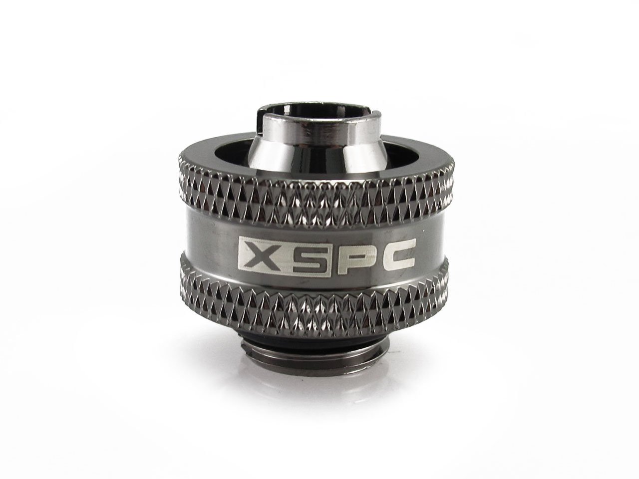 XSPC G1/4" to 3/8" ID, 5/8" OD Compression Fitting V2 for Soft Tubing, Black Chrome, 12-pack