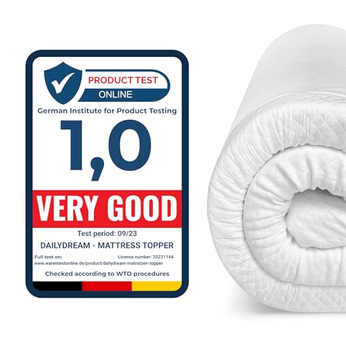 Dailydream viscoelastic Mattress Topper with Memory Foam, Edition Aloe Vera (Queen, Model L - 220 up to 264 lbs)