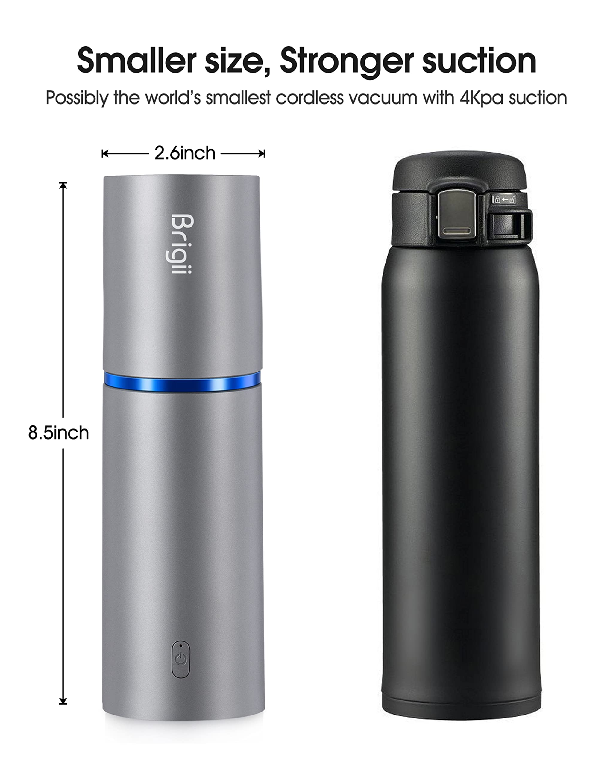 Brigii Mini Vacuum, Air Duster and Hand Pump 3 in 1, Cordless Handheld Vacuum, USB Rechargeable, Easy to Clean Desktop, Keyboard, Drawer, Car Interior and Other Crevices, Small Spaces -Y120 Pro