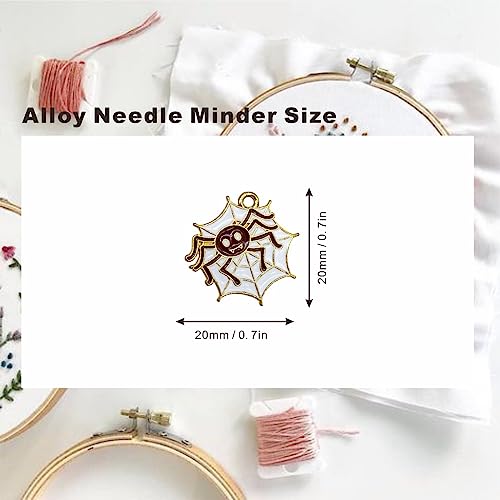 Halloween Black and White Spider Web Cross Stitch Needle Minder, Needle Minder Magnetic, Needle Holder for Cross Stitch, Sewing, Embroidery and Needlework Accessories, Enamel and Magnetic(2 PCS)