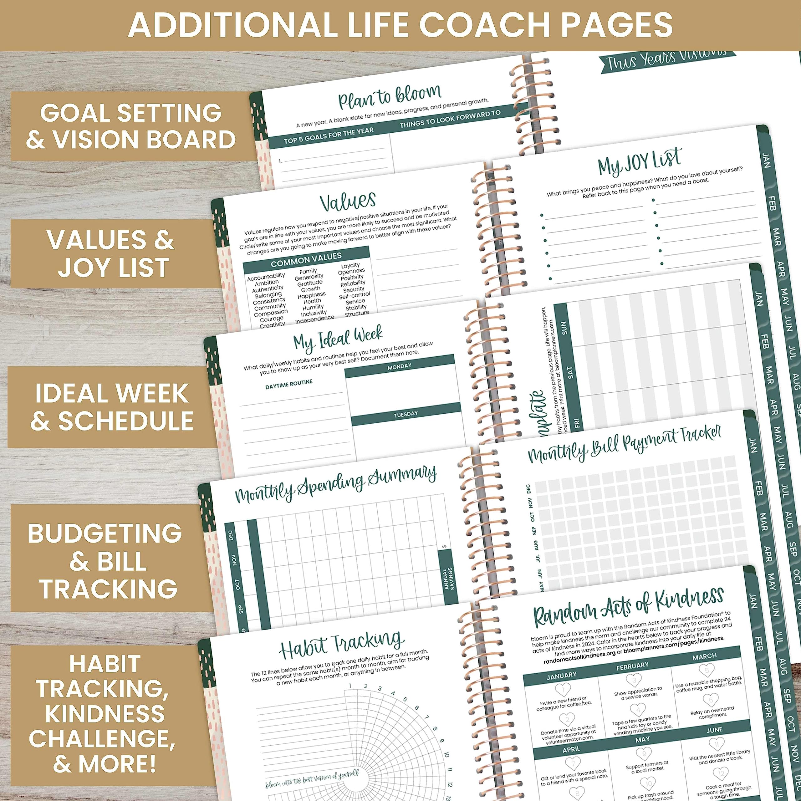 bloom daily planners 2024 Calendar Year Day Planner (January 2024 - December 2024) - 5.5” x 8.25” - Weekly/Monthly Agenda Organizer Book with Stickers & Bookmark - Make Today Count