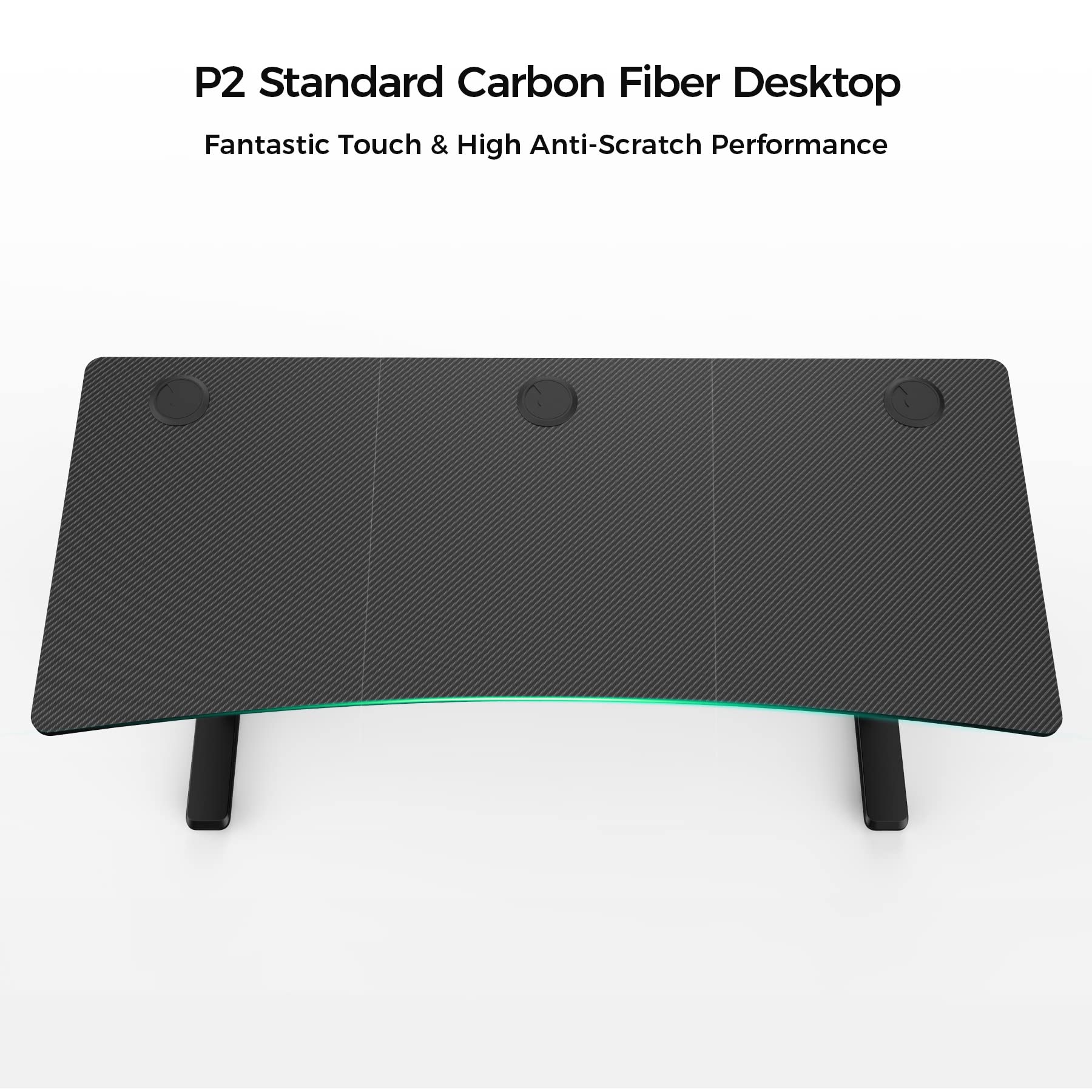 It's_Organized 63 Inch Large Height Adjustable Gaming Desk, Black Home Office PC Computer Manual Standing Curved Edge Table Gamer Workstation with Handle Rack Cup Holder Headphone Hooks Full Mouse Pad