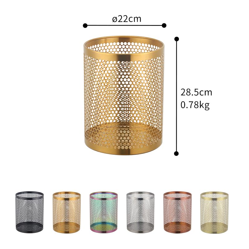 BOOTLION Stainless Steel Mesh Wastebasket,3.5Gallon Round Mesh Wastebasket Trash Can Recycling Bin,Waste Paper Basket,Kitchen Trash Cans,for Home,Office, Bathroom, Bedroom (Rose Gold)