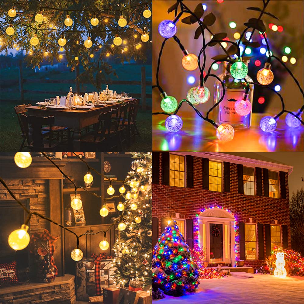 Ollimy Globe String Lights USB Powered, 40FT 80LED Waterproof Christmas Lights with Remote, Warm White+Multicolor Fairy Lights for Indoor Outdoor Christmas Home Party Patio Garden Wedding