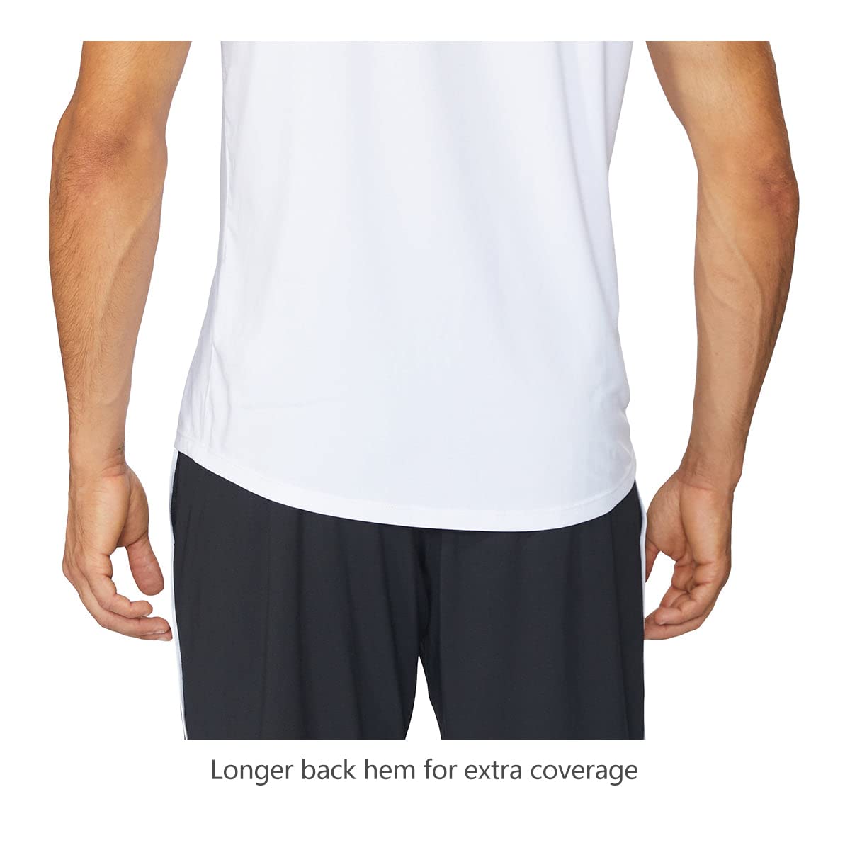 BALEAF Men's Running Shirts Workout Short Sleeve Athletic Gym T-Shirt Quick Dry White M