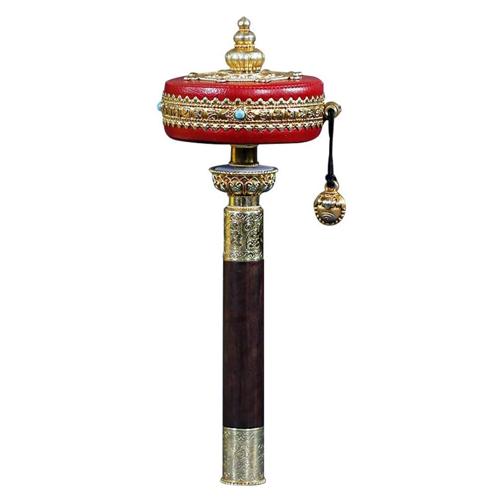 Om Mani Padme Hum Prayer Wheel, Premium Hand Held Tibetan Buddhist Copper Handmade Prayer Wheel with Mantra Scroll, Buddha Religion Scriptures Prayer Wheel for Spiritual Blessing,Meditation&Relaxation