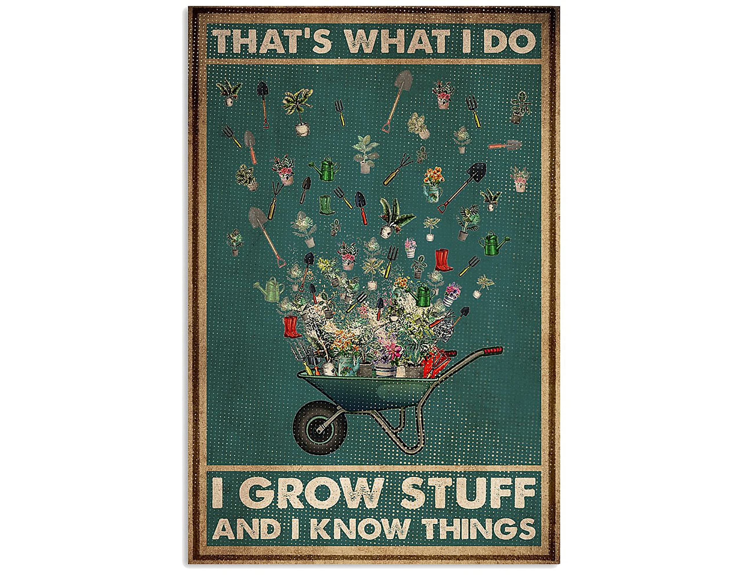 Licpact Metal Tin Retro Sign Garden That's What I Do,Wheelbarrow,Funny Garden,Gardening Sign,Wall Poster Plaque for Home Kitchen Bar Coffee Shop Decor 150mm X 200mm