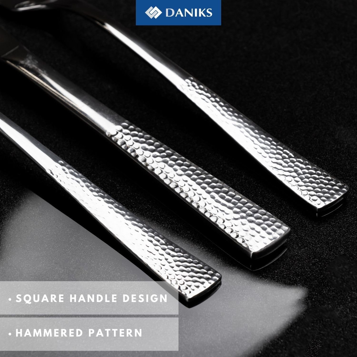 Daniks Alta 24 Pieces Silverware Set Service for 6 | Premium Stainless Steel Flatware Cutlery Set | Include Forks, Spoons and Knives | Dishwasher Safe for Home, Restaurant, Kitchen | Mirror Polished