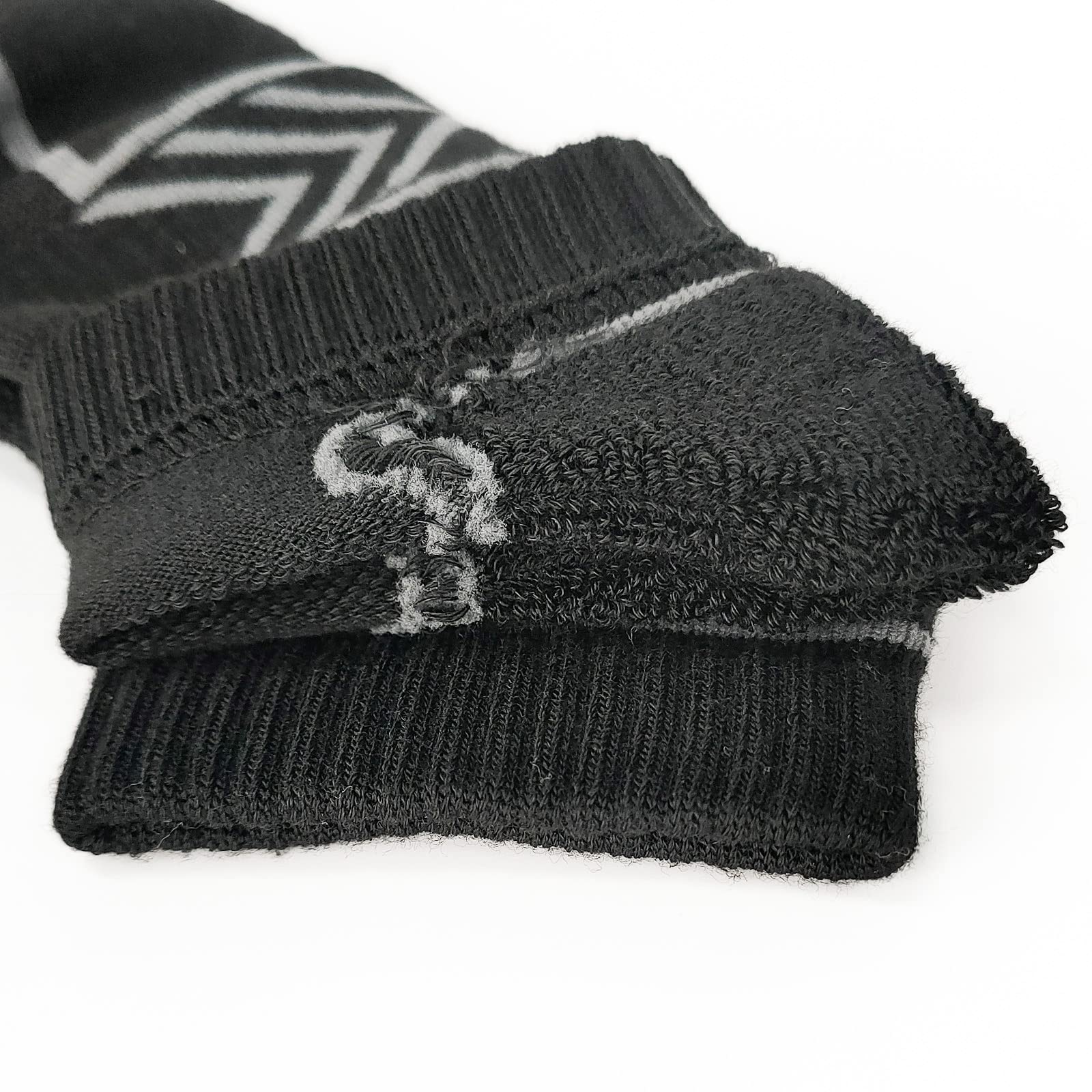 BERING Men's Performance Athletic Ankle Running Socks, Black, Size 9-12, 6 Pairs
