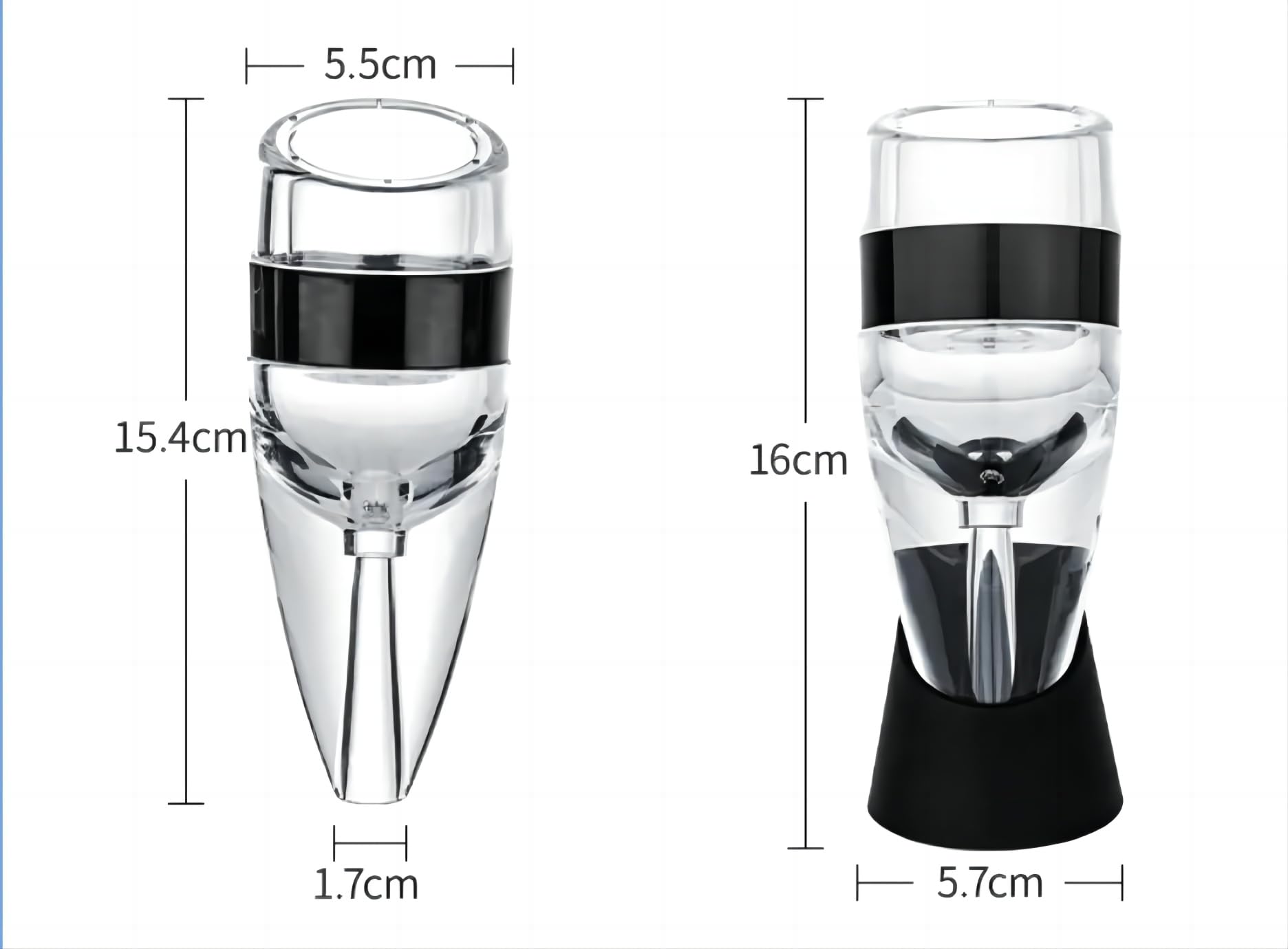 D&Slifei Wine Aerator Pourer and Decanter with Unique Aeration Device Enhances Flavors Wine with Smoother Finish, Best Gift for Wine Lovers and Sommeliers - Black