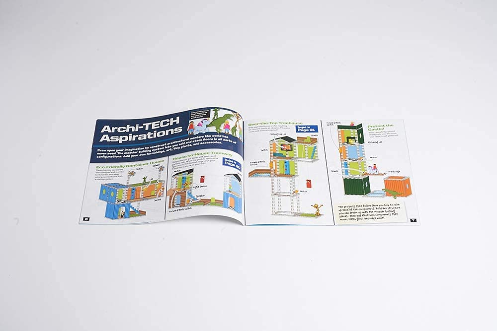 SmartLab Toys Archi-TECH Electronic Smart House - Educational Home Design Room Decoration Stem Building Toys & Engineering Kit - Build Your Own Smart House with Activity Book Building Set & 2x E-Books