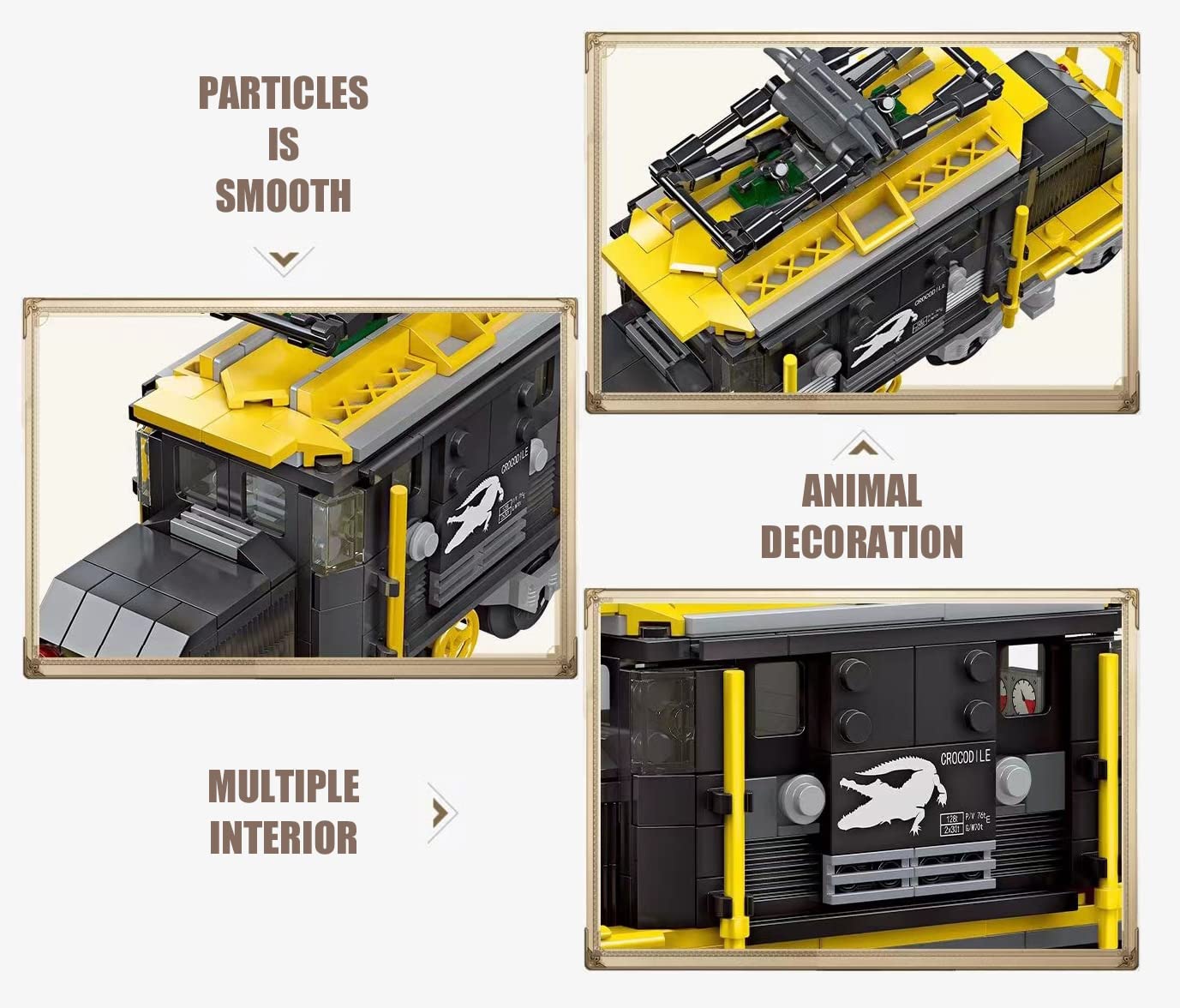 BDYDT Train Crocodile Locomotive Building Blocks Sets(669 Pieces) The Train Building Block Set restores The Iconic Crocodile Locomotive; Great Gift Idea for Train Enthusiasts Lovers