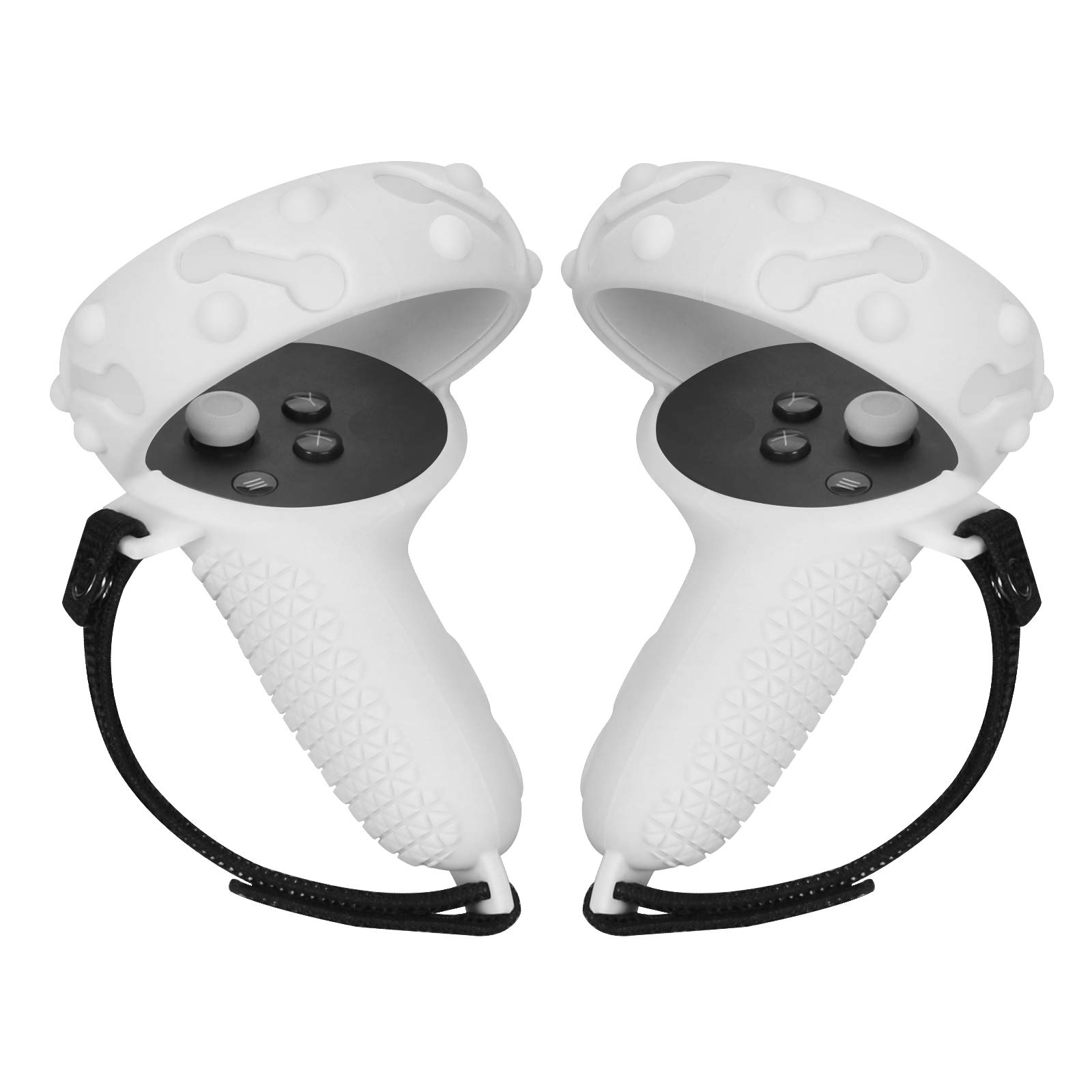 MASiKEN Protector Cover Compatible for Meta/Oculus Quest 2 Controller Grips, Adjustable Anti-Throw Sweatproof Protective Sleeve Straps VR Controller Accessories for Quest 2