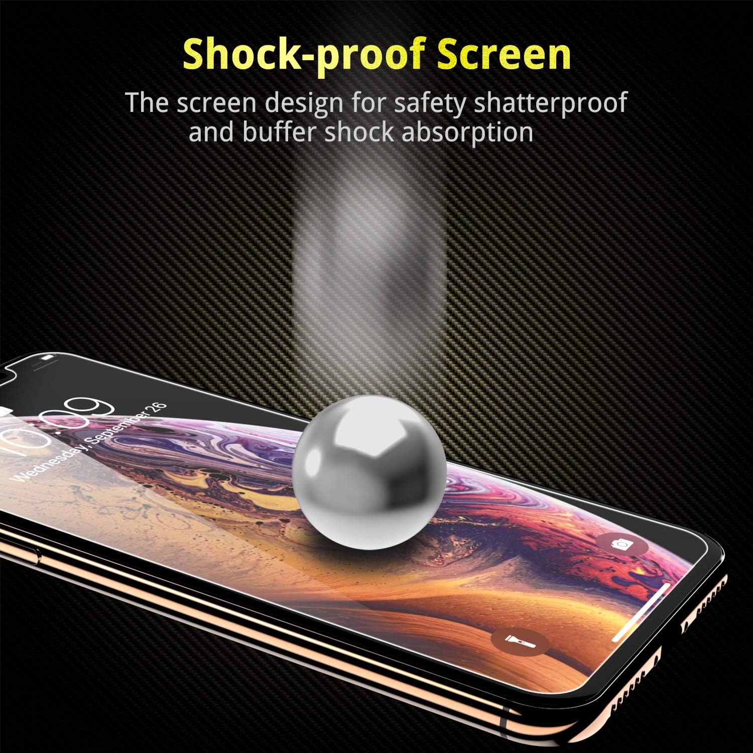 UNBREAKcable 3-Pack Screen Protector for iPhone X/iPhone XS/iPhone 11 Pro 5.8", 9H Premium Tempered Glass Screen Protector for iPhone X/iPhone XS/iPhone 11 Pro [Easy Install, No Bubble, Anti-Scratch]