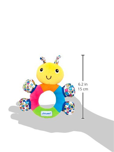 The First Years First Baby Rattle - Sensory Toys with Soft Textures and Crinkle Sounds - Infant Toys Ages 3 Months and Up