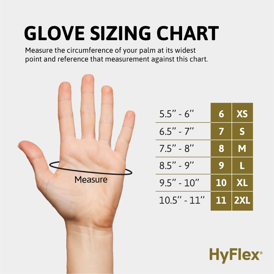 HyFlex 11-818 Multipurpose Gloves - Dexterity, Lightweight, Blue/Blue, Size Large (Pack of 12)
