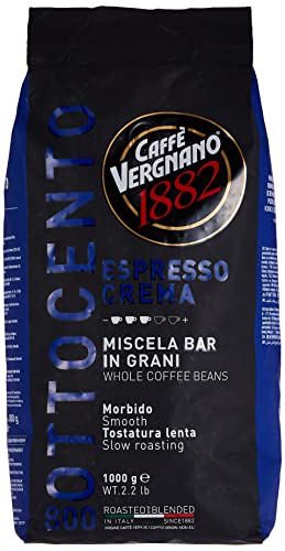 Caffe Vergnano Espresso Roast "Crema 800 Blend" Whole Bean Coffee | 2.2 Lb Bag (1 kilo) | Imported from Italy