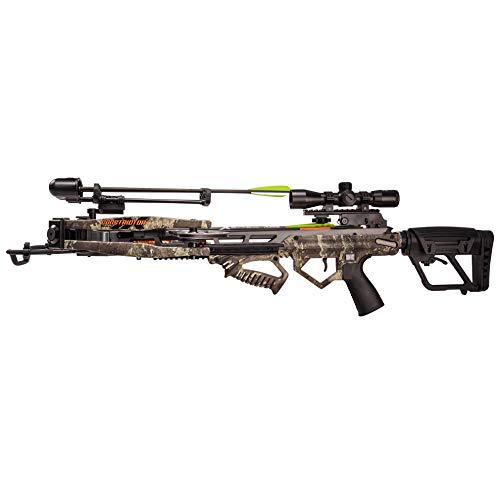Bear X Constrictor Ready to Shoot Crossbow Package with Scope, Quiver, Bolts, Cocking Rope, and Wax, Strata Finish
