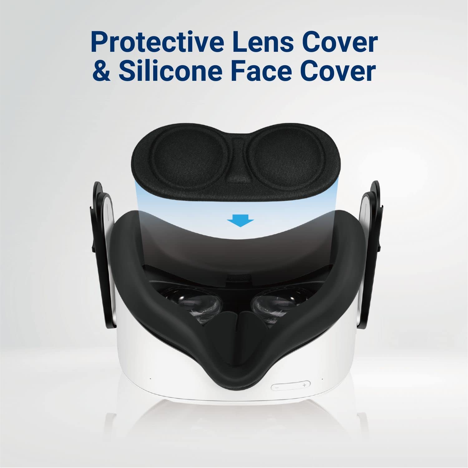 TNP VR Face Cover and Lens Protector Compatible with Oculus Quest 2 - Oculus Quest 2 Silicone Face Cover with Nose Light Blocker and Proof Lens - Sweat Guard Silicone Cover for Oculus Quest 2