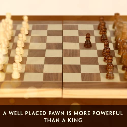 ๐ก๐๐ช ๐ฉ๐๐ฅ๐ฆ๐๐ข๐ก 15" Magnetic Chess Board Set - Wooden Chess Board for Kids and Adults - Universal, Competition Ready - Hand Carved Travel Game Chess Pieces - Felted Board Storage, Vintage Chess