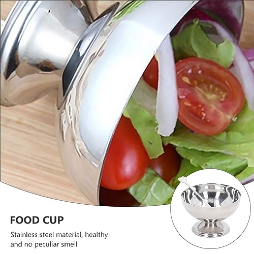 DAUZ Dessert Pudding Bowls, Long Lasting Surface Stainless Steel Elegant Trifle Tasting Bowls for Hotel (250ml)